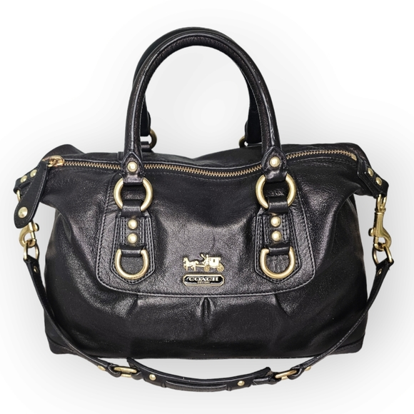 Coach | Bags | Coach Madison Sabrina Black Leather Carryall Convertible ...